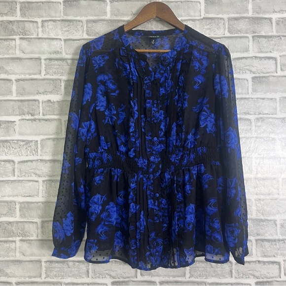 torrid | Tops | Torrid Conalt Blue Vibrant Floral Print Vampire Wife ...